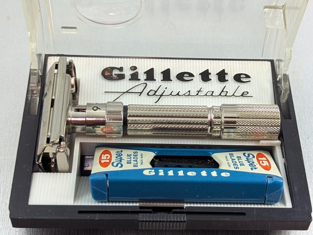 1961 Gillette FATBOY Adjustable Vintage Safety Razor Set in Case With ...