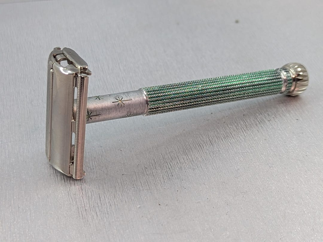 1966 Lady Gillette Custom GREEN Starburst Vintage Safety Razor - Date ...