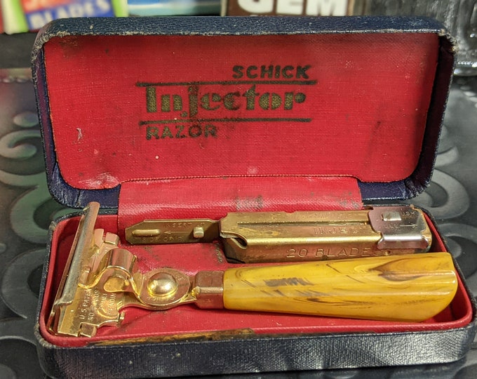 1935-1945 Schick Injector Deluxe Model E2 Left Swing Spring Single Edge ...