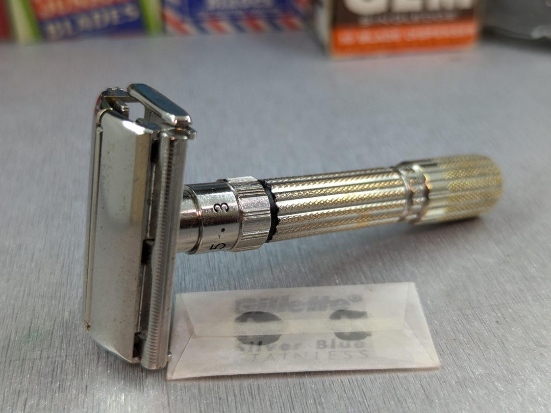 1960 Gillette FATBOY Adjustable Vintage Safety Razor Date Code F2 - Etsy