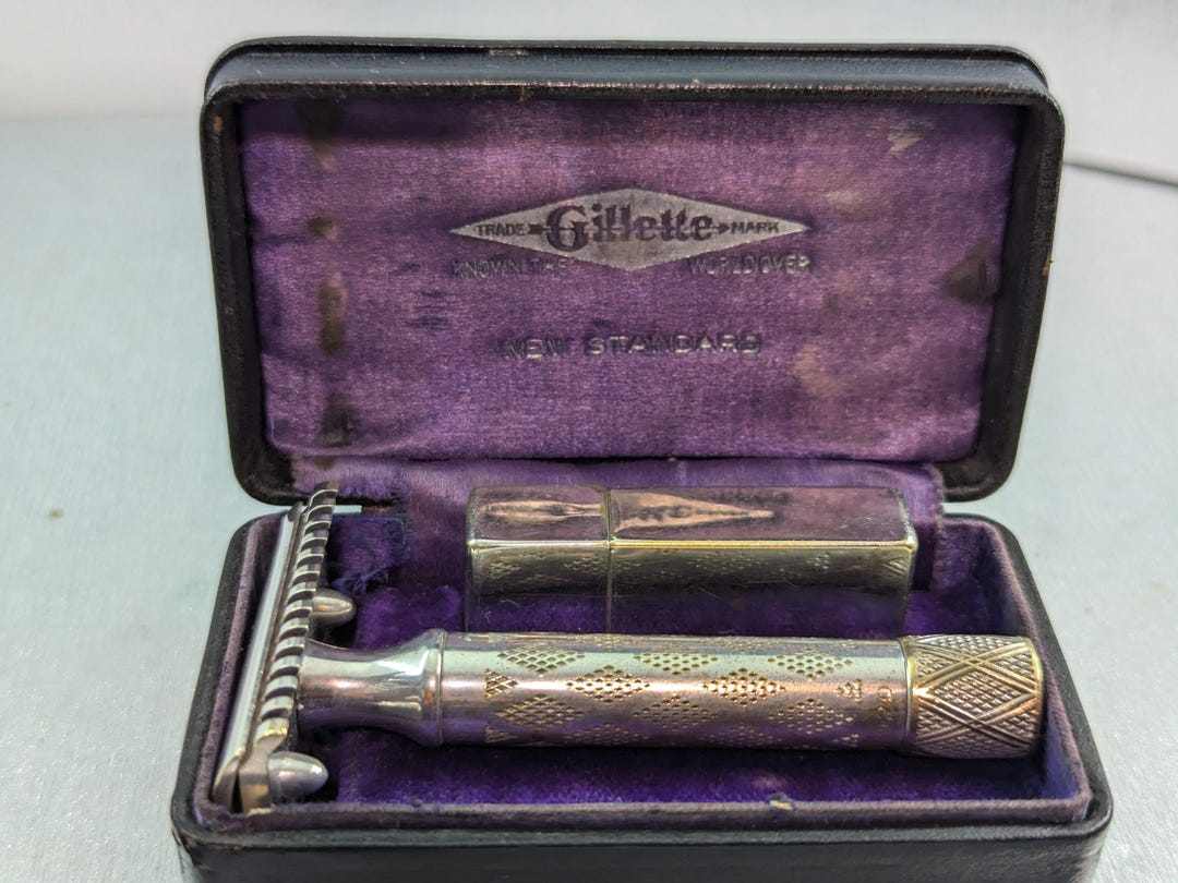 1920s NEW Improved Canadian Gillette Silver New Standard Vintage Safety ...