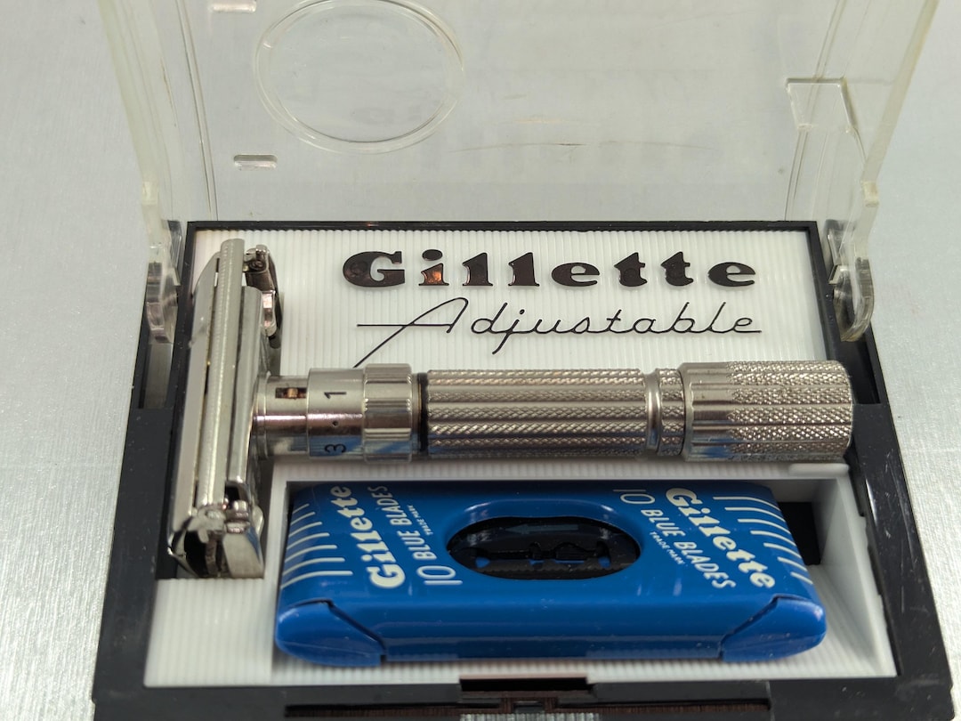 1958 Gillette FATBOY Adjustable Vintage Safety Razor Set in Case With ...