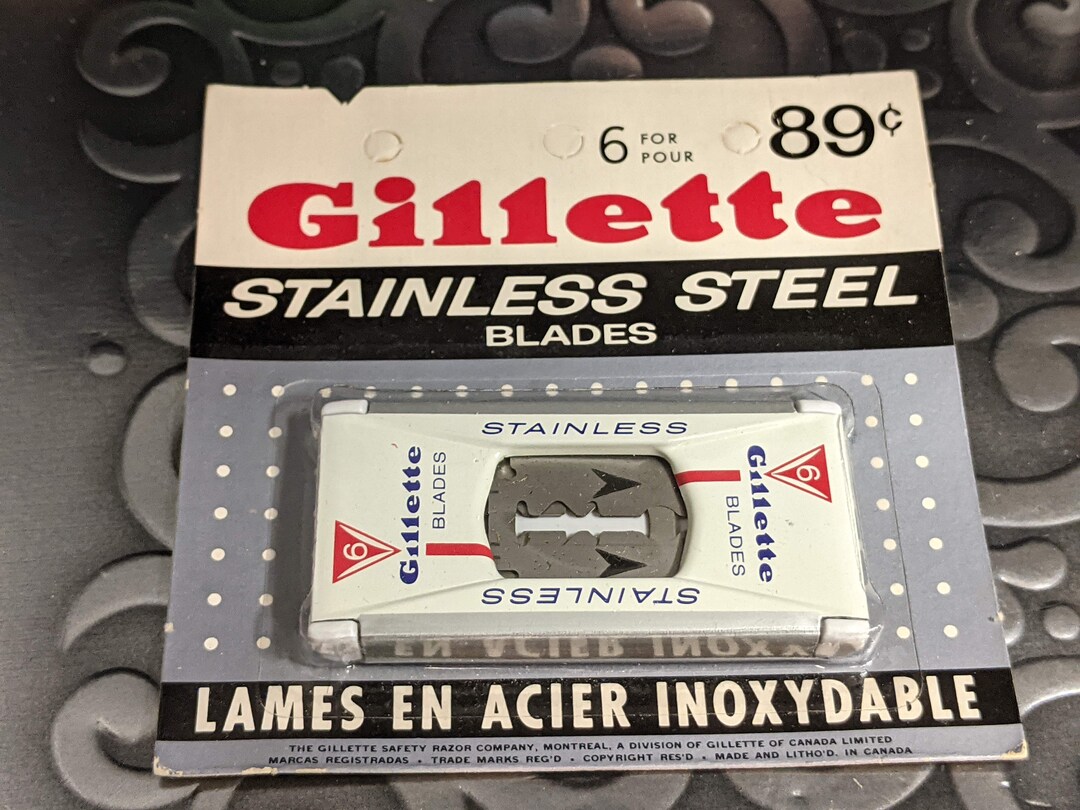 1960s Gillette Stainless Double Edge Blades Vintage 6 Blade Dispenser ...
