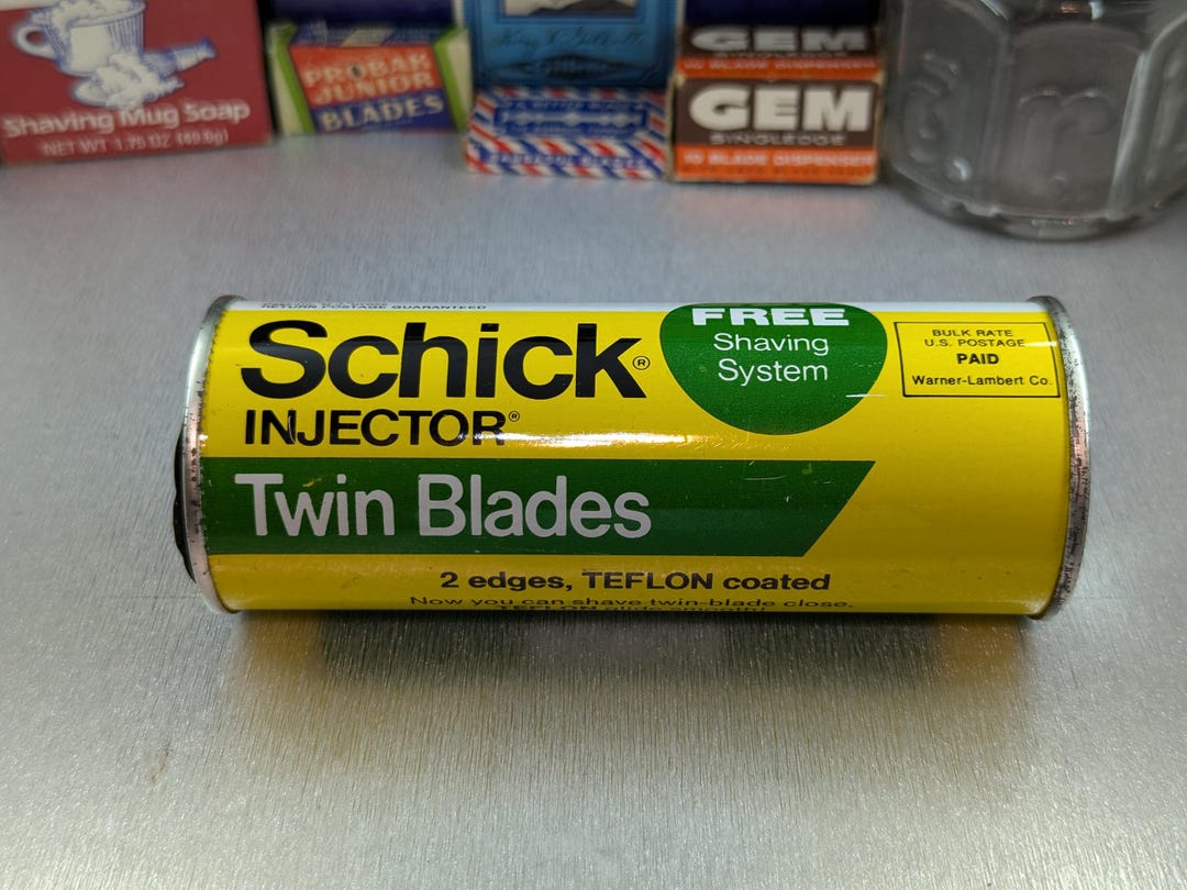 1980s Schick Type L1 Injector Single Edge Twin Blade Vintage Razor Set ...