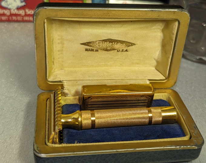 1930s Gillette NEW Long Comb BOSTONIAN Vintage Safety Razor Set in Case ...