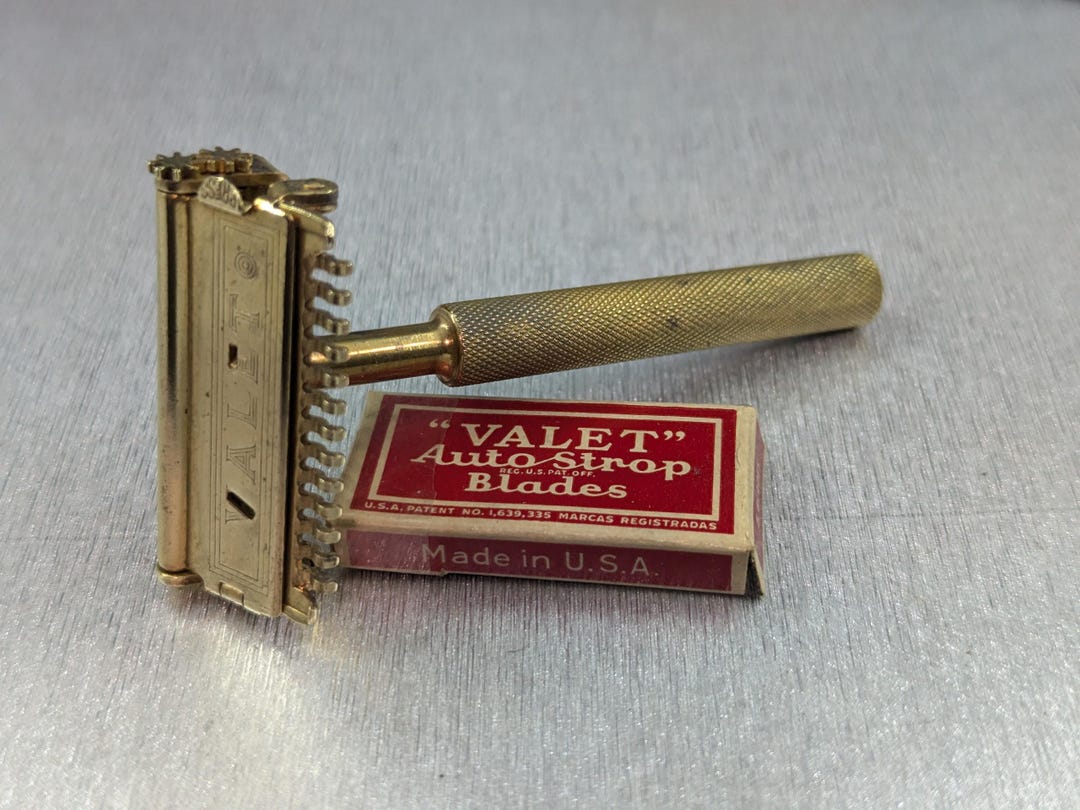1928-1935 Gold VALET AUTOSTROP VC2 Vintage Single Edge Safety Razor ...