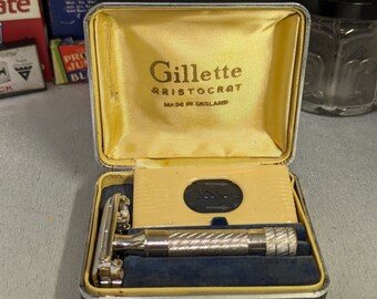 Gillette British Aristocrat Tto Rhodium Plated Razor in Metal Case - Etsy