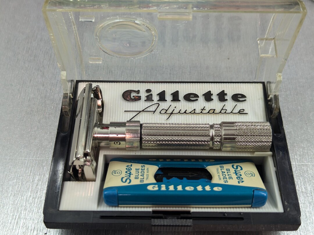 1959 Gillette FATBOY Adjustable Vintage Safety Razor Set in Case With ...