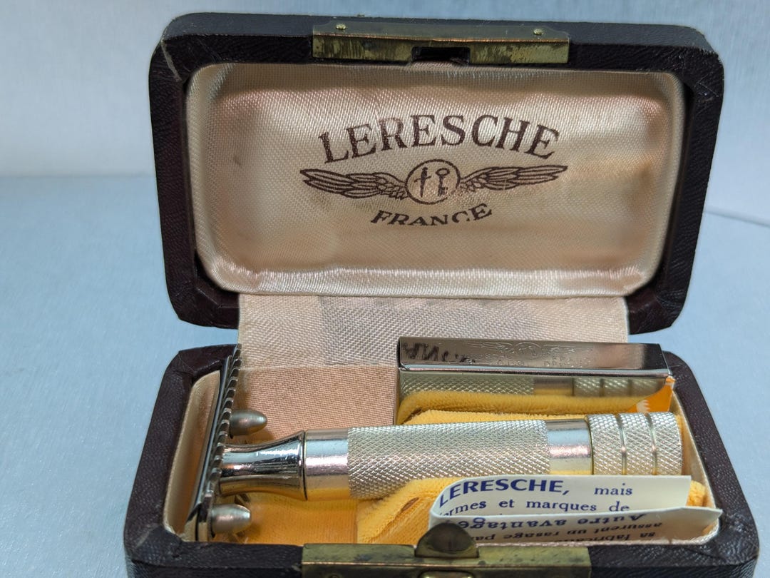 1937 LERESCHE Model 54 Open Combo 3 Piece Dual Edge Vintage Safety ...