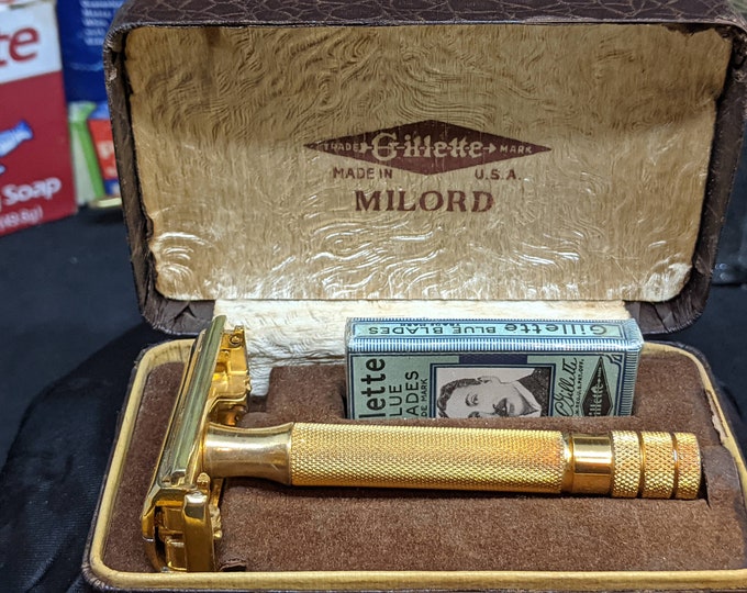 1946 Gillette Milord Tech Vintage TTO Safety Razor Set in Case - Etsy