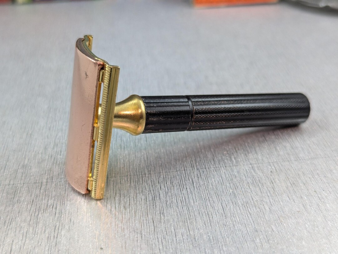 1938-1945 Gillette Pre-war Black Fat Handled Tech Vintage Safety Razor ...