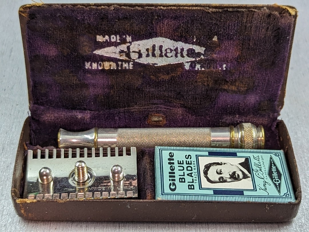 1918 Gillette Old Type Vintage Razor Set in Clam Case - Etsy