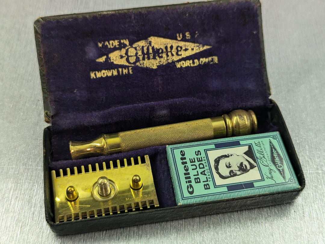 1920s Gillette Old Type Vintage Razor Set in Clam Case - Etsy