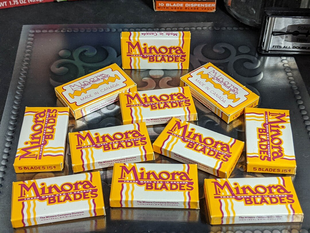 Vintage MINORA 5 Count Double Edge Razor Blades New in Package MINT ...