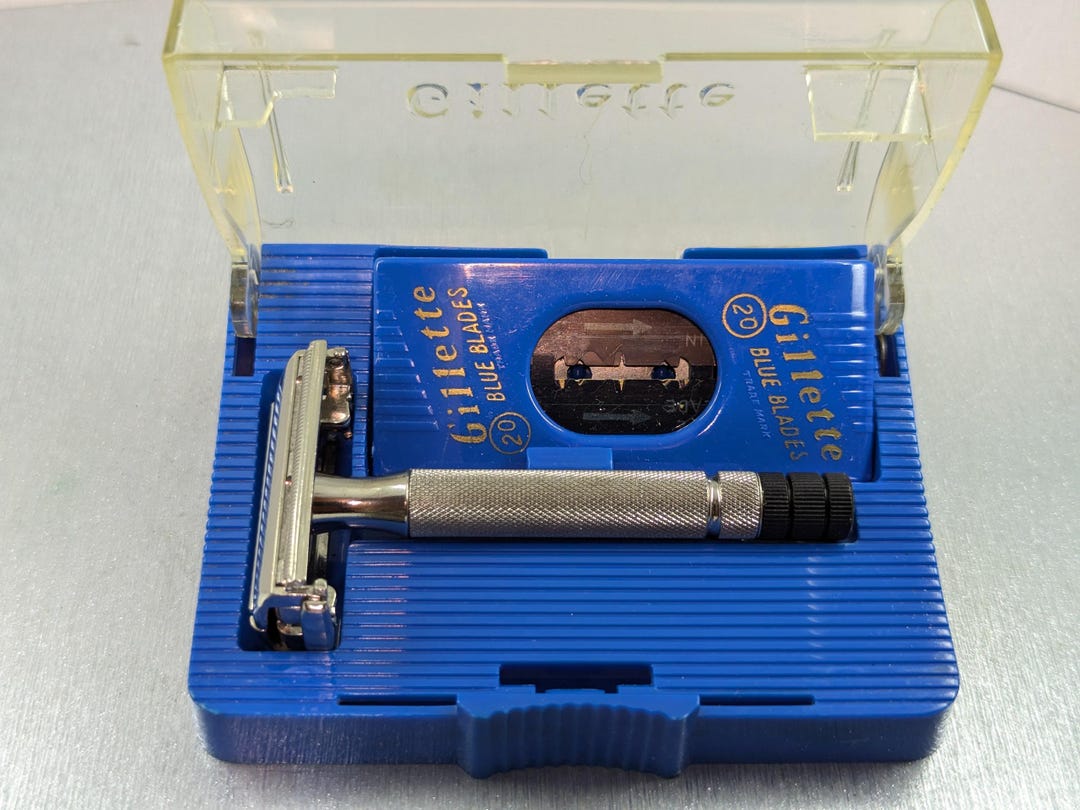 1951 Gillette "black TIP STEEL Handle" Super Speed Vintage Safety Razor ...