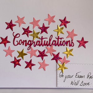 Congratulations on Your Exam Results Custom Handmade Card , Pink Card ...
