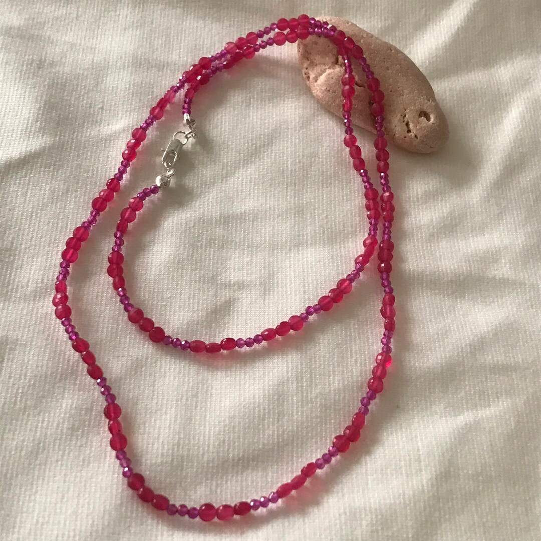 Ruby, Red Silver Custom Handmade Necklace,gift Ideas, Gift for Birthday ...