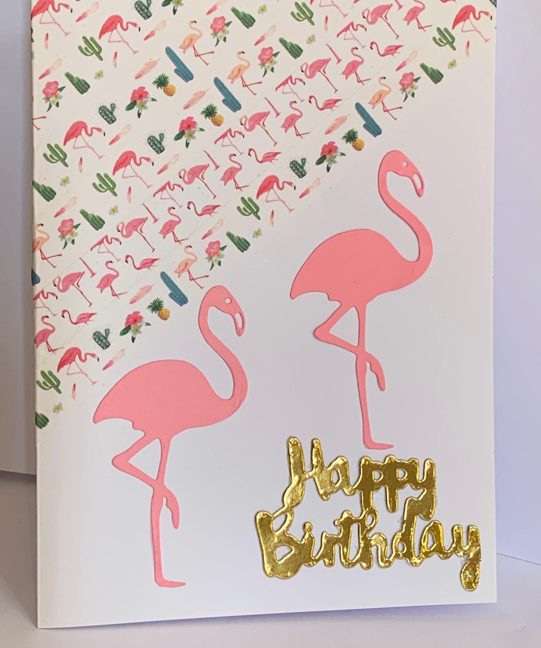 Flamingo Birthday Card Custom Handmade, Greetings Card, Greetings Card ...