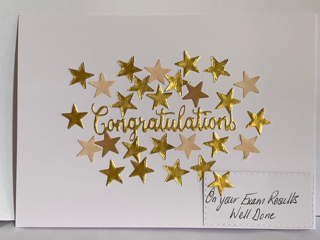 Congratulations on Your Exam Results Custom Handmade Card, Gold Card ...