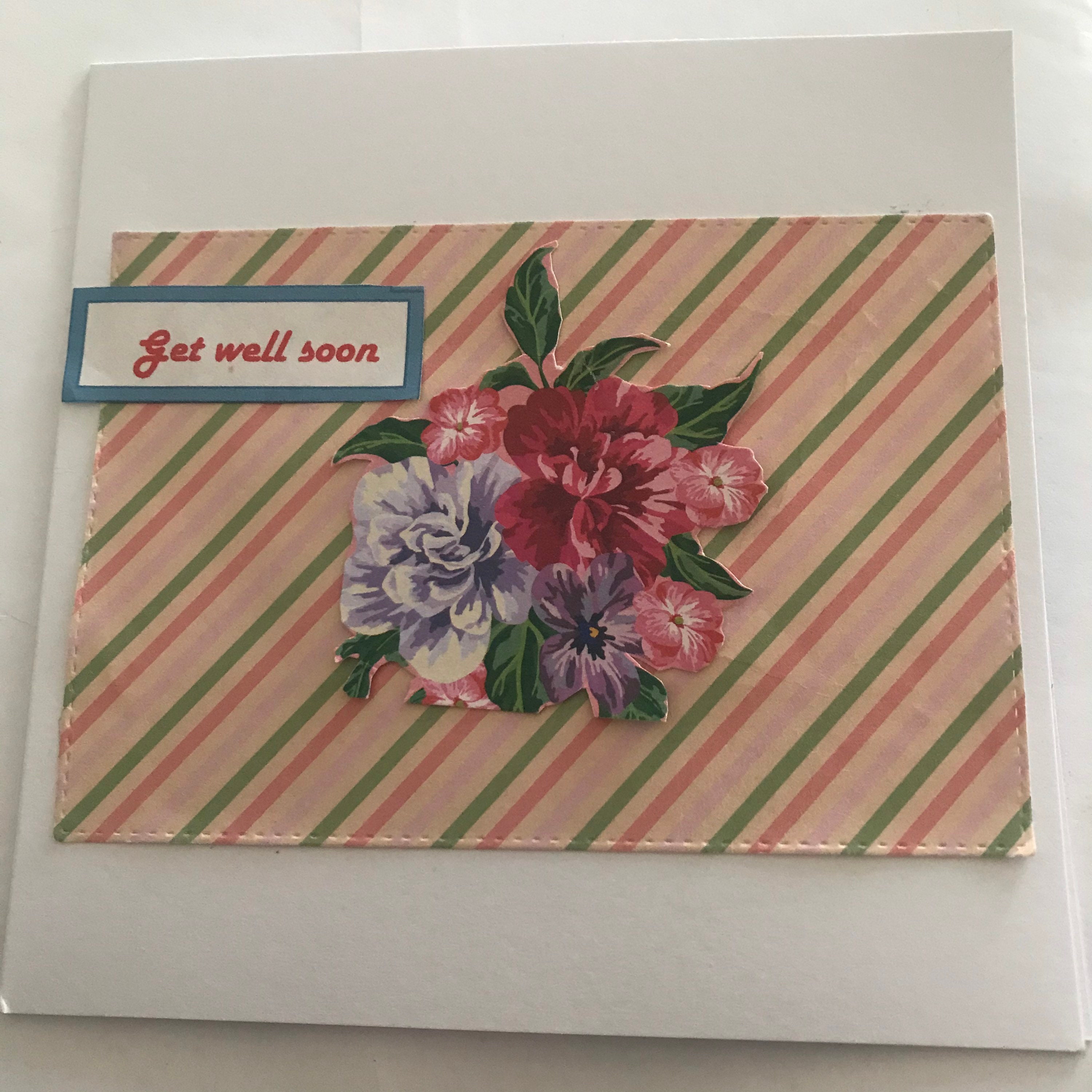 Get Well Soon, tarjeta de saludos, tarjeta hecha a mano, Pensando en ti ...