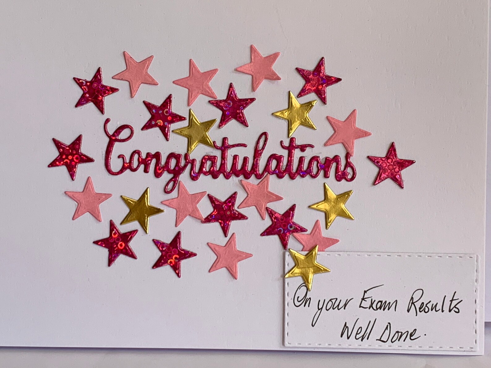 Congratulations on Your Exam Results Custom Handmade Card , Pink Card ...