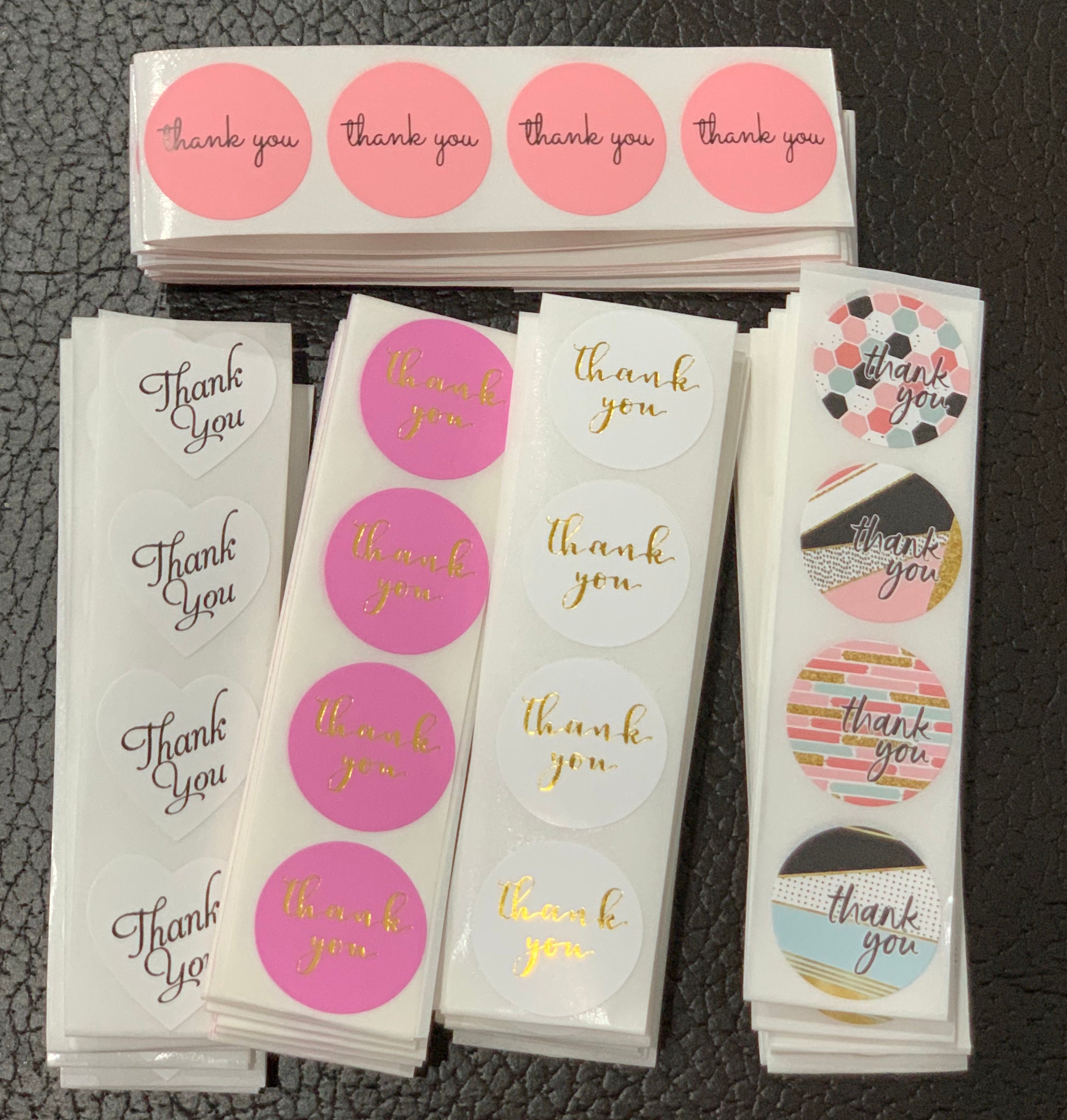 1 Inch Mini Thank You Stickers 500-1000 Pcs Assorted Variety Rose Gold ...