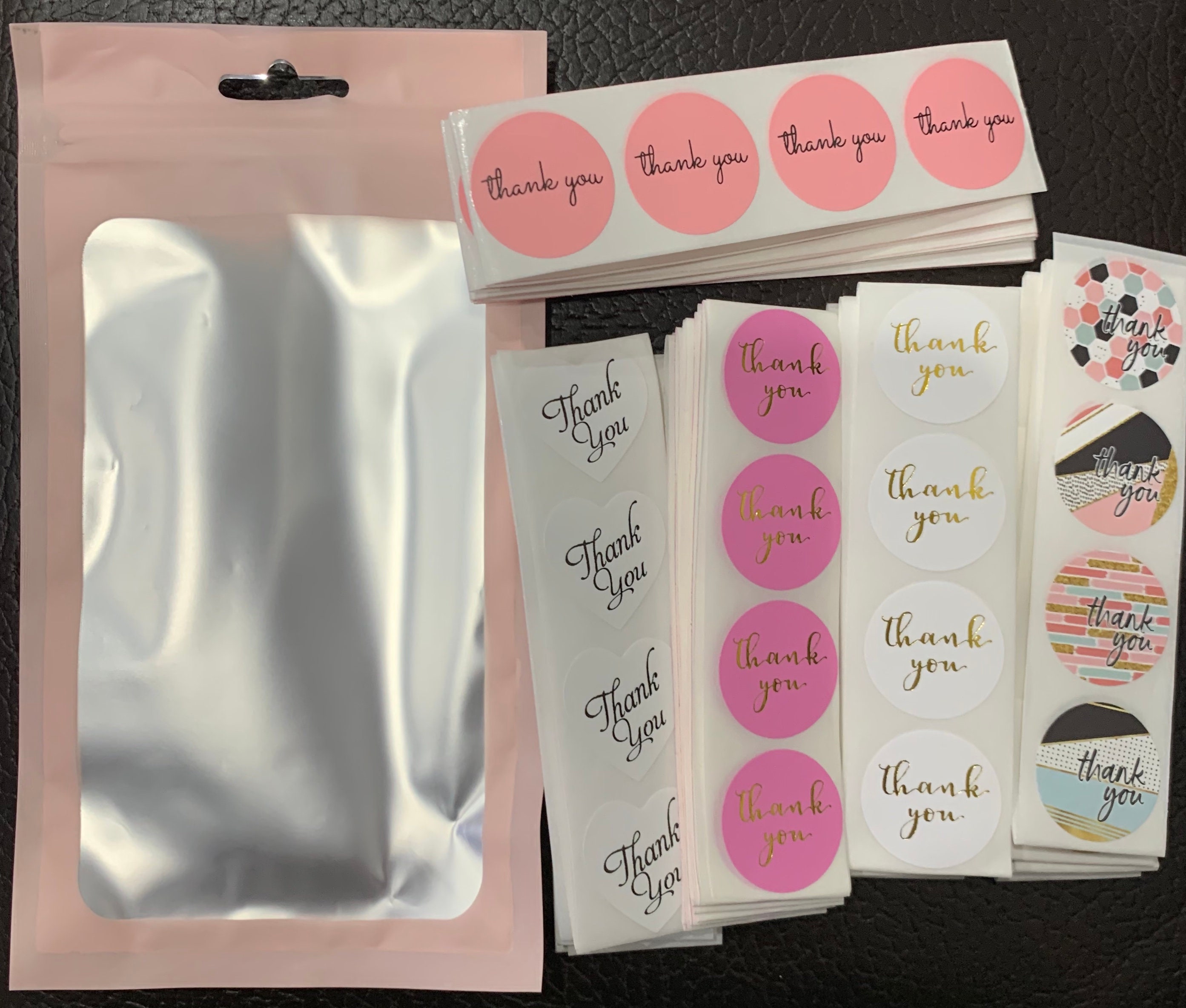 1 Inch Mini Thank You Stickers 500-1000 Pcs Assorted Variety Rose Gold ...