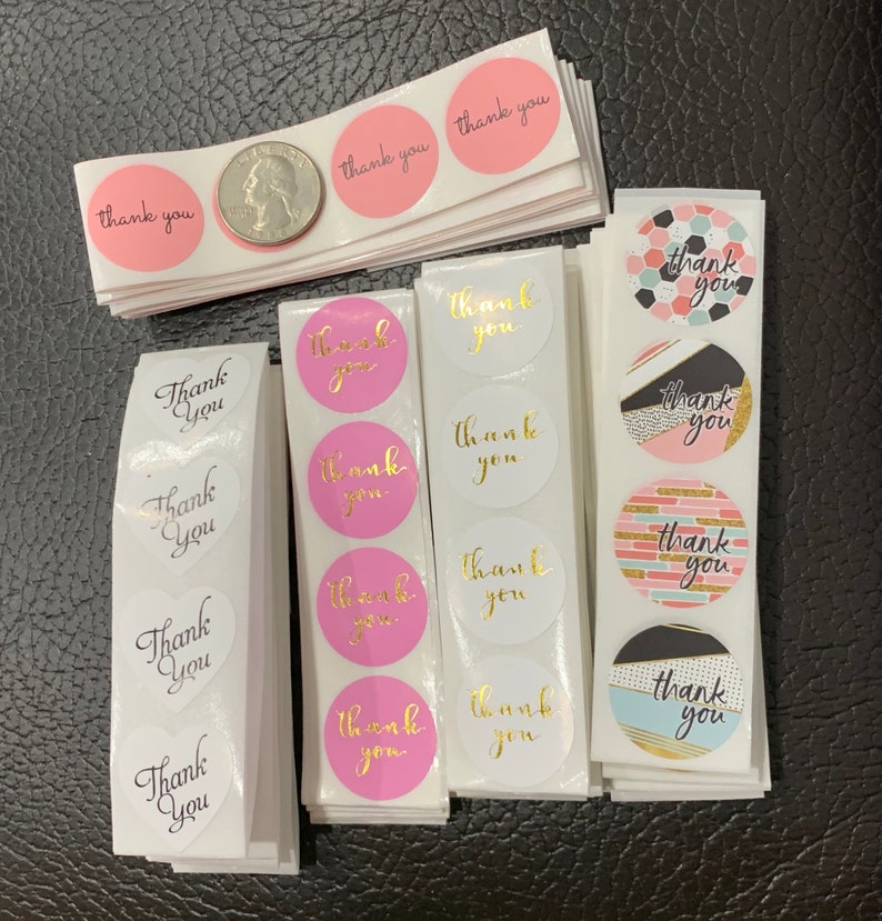1 Inch Mini Thank You Stickers 500-1000 Pcs- Assorted Variety- Rose ...