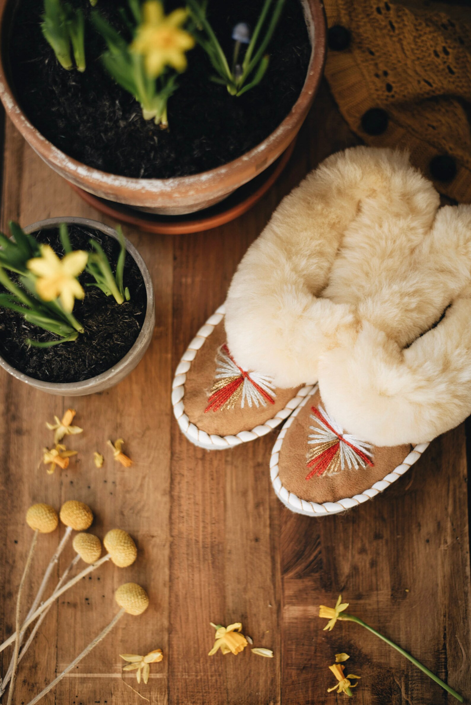 Butterfly Yellow Sheepskin Slippers - Etsy UK