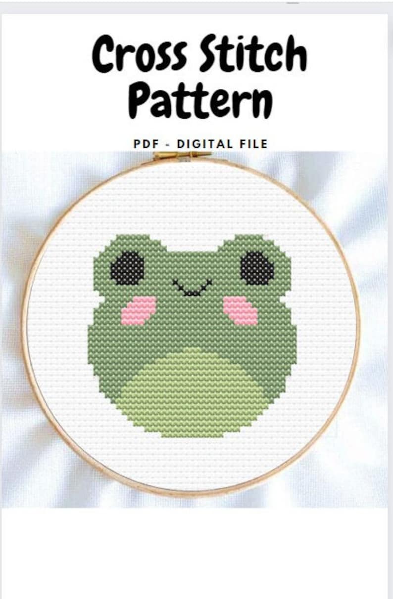 Cute Frog Cross Stitch Pattern DIGITAL FILE - Etsy Australia
