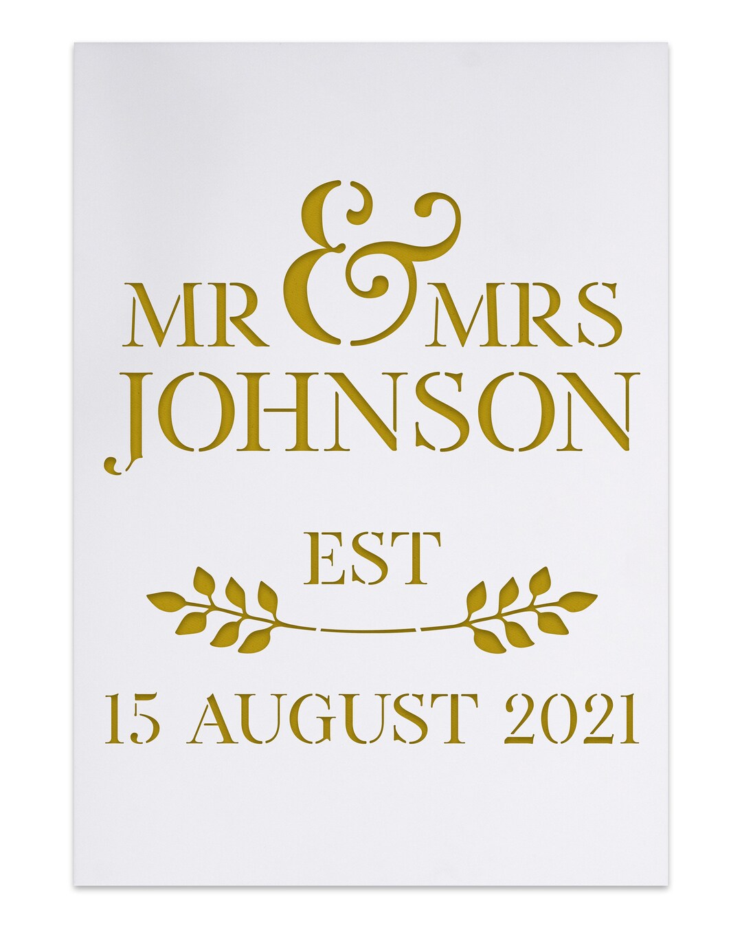 Individual Wedding Stencil - Rustic Decor - Wedding Stencils - Custom ...