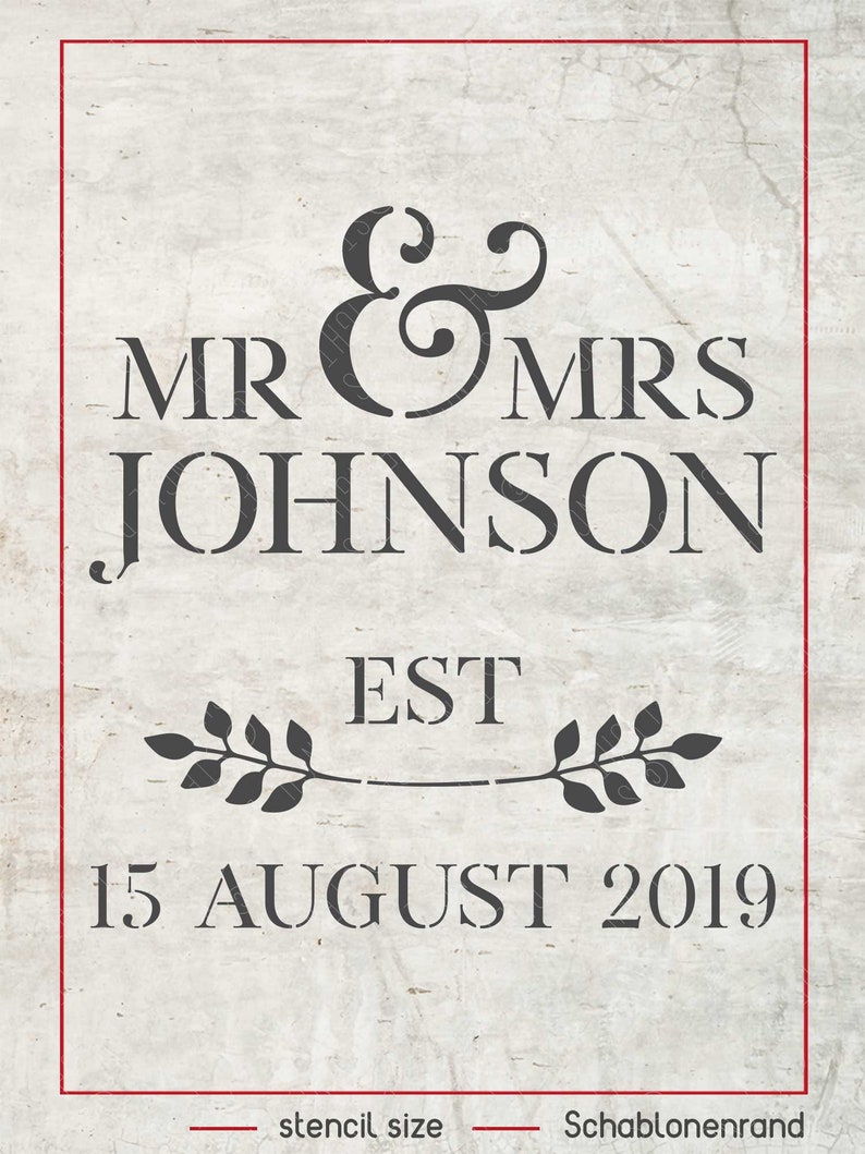 Individual Wedding Stencil Rustic Decor Wedding Stencils - Etsy