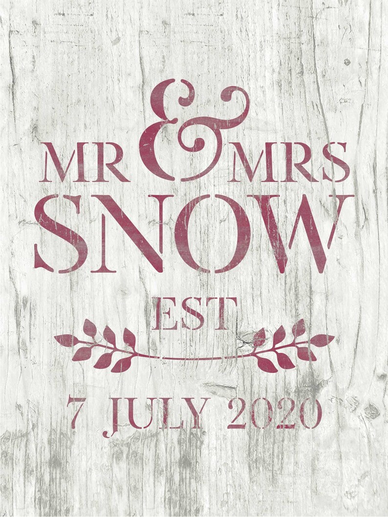 Individual Wedding Stencil Rustic Decor Wedding Stencils - Etsy