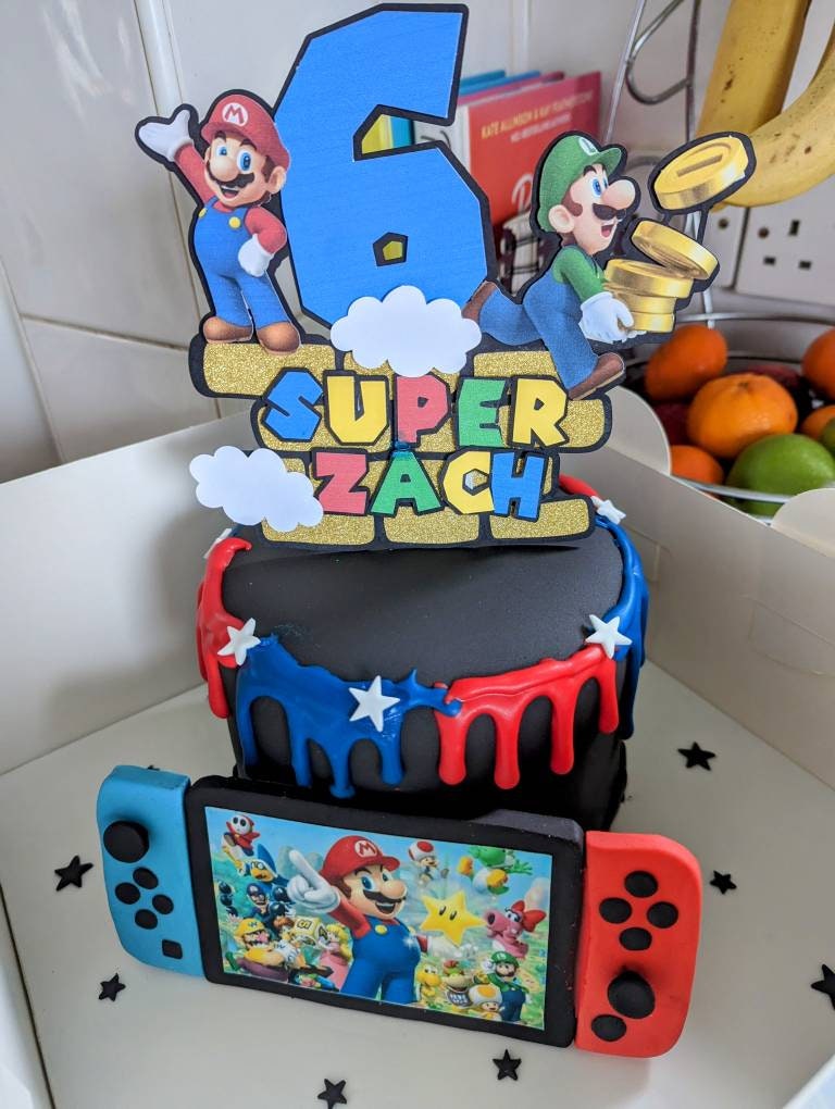 Personalised Super Mario Bros Cake Topper. Nintendo Switch Cake Topper ...