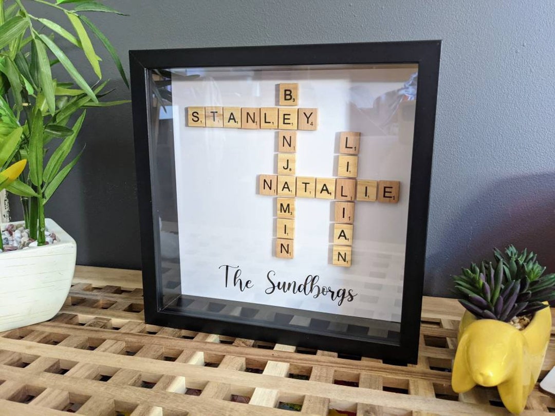 Personalised Scrabble Art Frame Family Names Surname Box Frame Made to ...