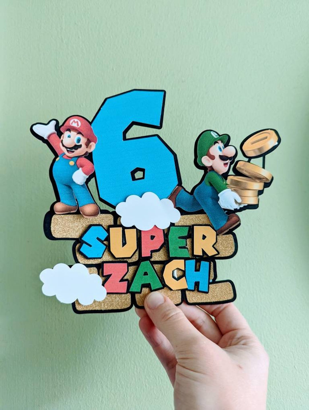 Personalised Super Mario Bros Cake Topper. Nintendo Switch Cake Topper ...