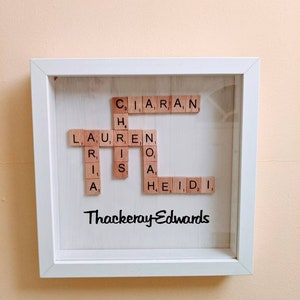 Personalised Scrabble Art Frame Family Names Surname Box Frame Made to ...