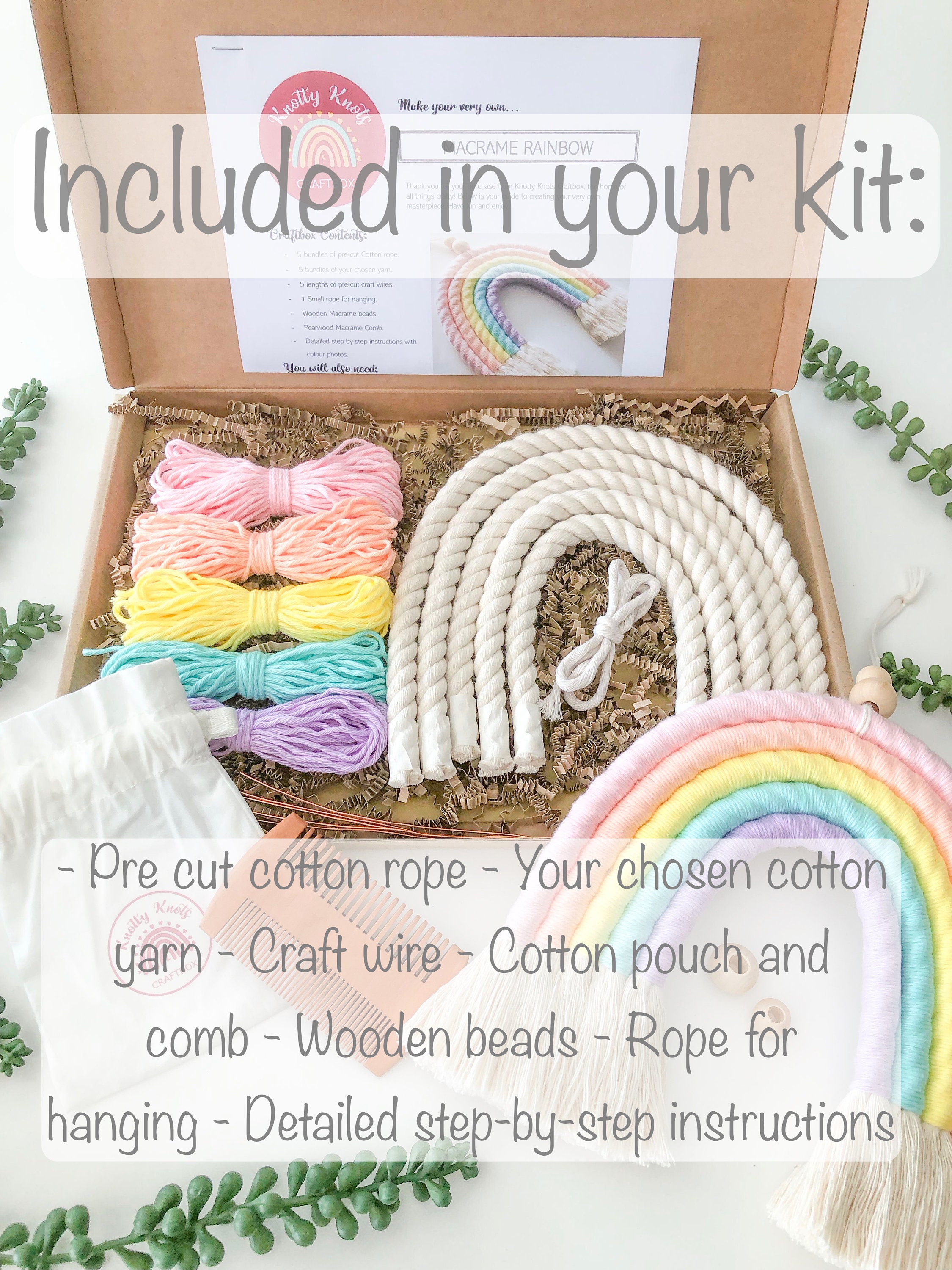 Macrame Rainbow Kit Pastel Rainbow Pastel Rainbow Kit - Etsy