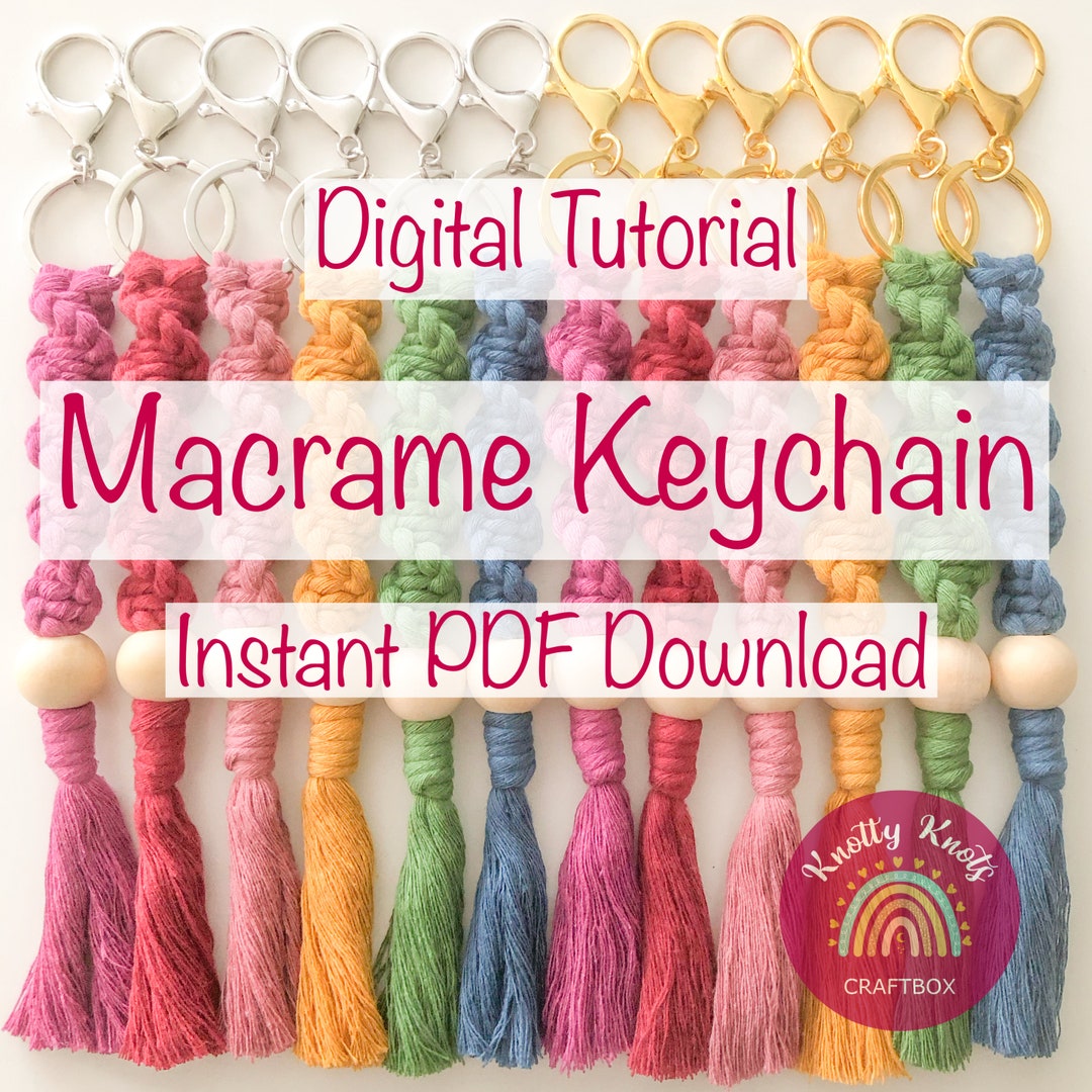 Macrame Keychain Spiral Pattern, Digital PDF Download, Macrame Keychain ...