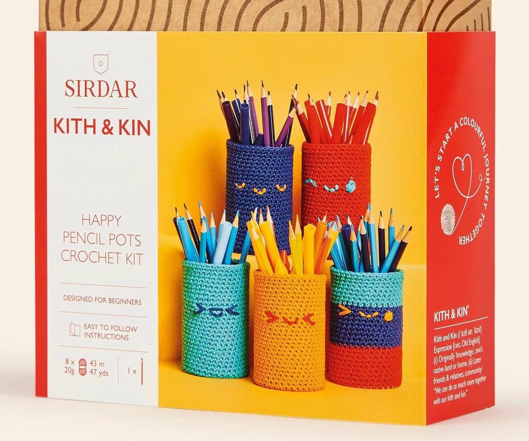Sirdar Happy Pencil Pots Crochet Kit, Kith & Kin, Make Your Own, Craft ...
