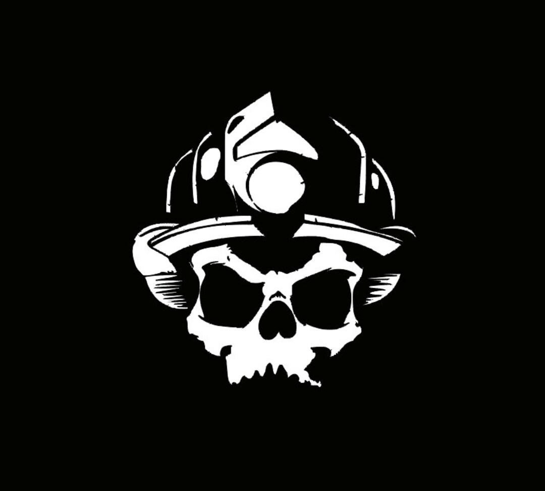 Firefighter Skull Vinyl Decal - Etsy