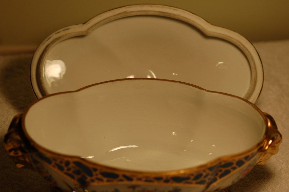Antique Sevres Marked Hand-painted French Porcelain Covered Bowl - Etsy