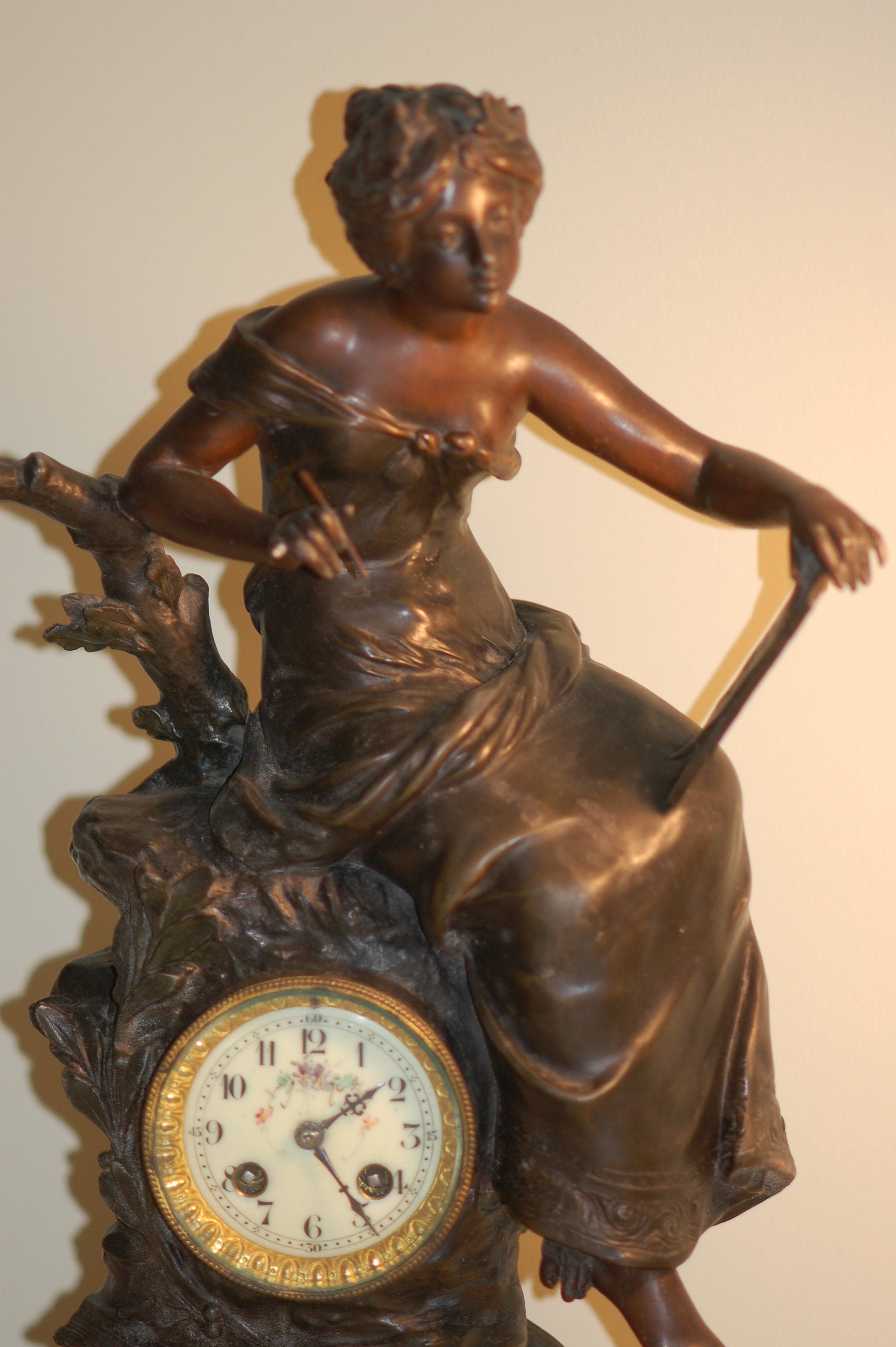 L & F Moreau French Metal and Marble Clock With S. Marti Movement C ...