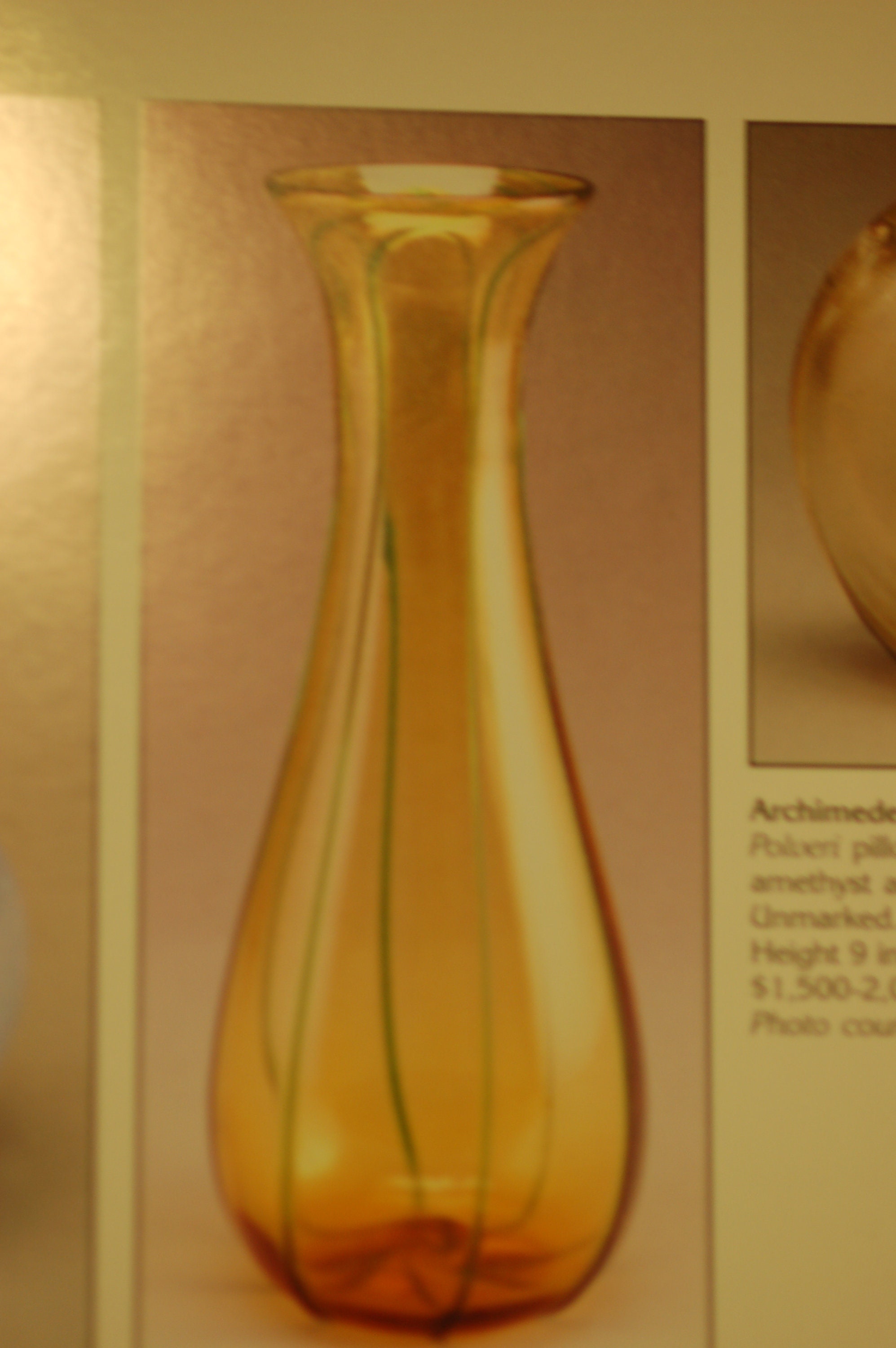 Archimede Seguso Murano Glass Vase With Vertical Applications C: 1950s ...
