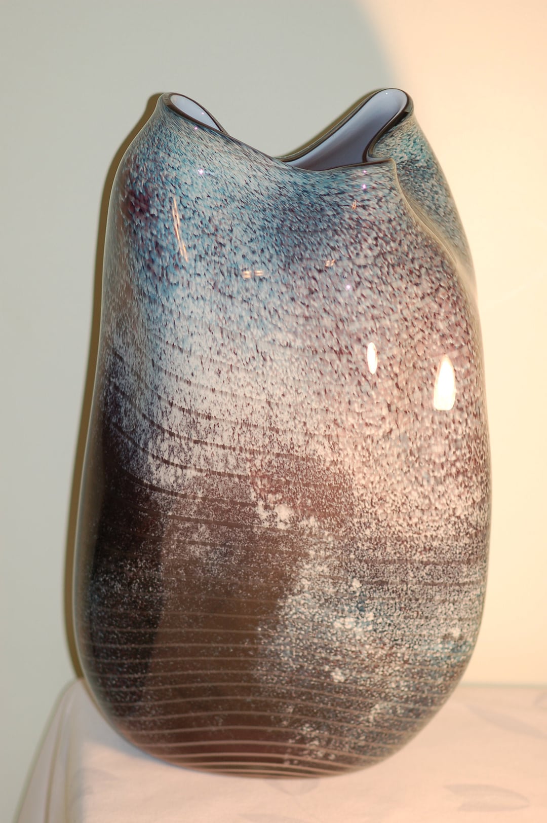 Signed David Lewin Studio Glass Freeform Vase C:1987 - Etsy