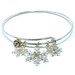 Frozen Snowflake Rhinestone Charm Silver Bangle Bracelet - Etsy