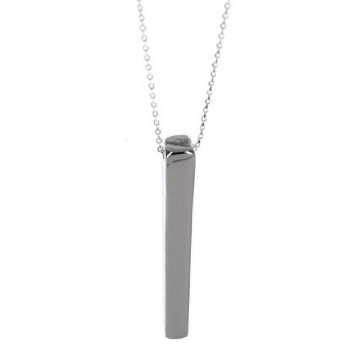 Silver Bar Pendant Necklace Simple Dainty Delicate Long - Etsy