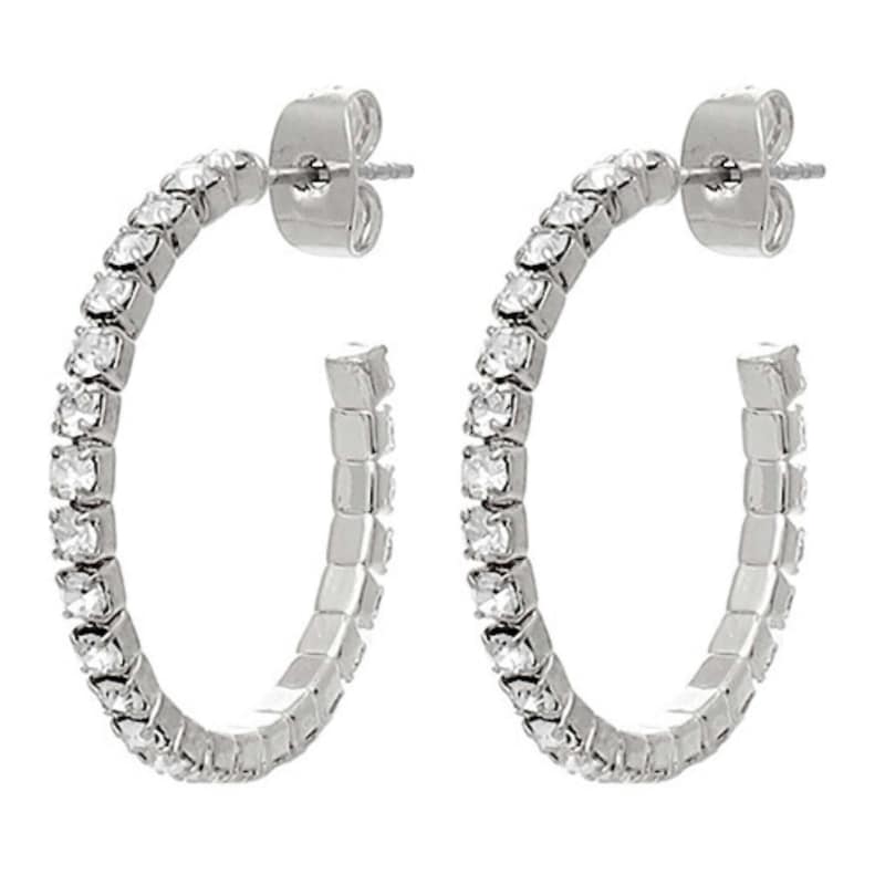 Rhinestone Hoops - Etsy