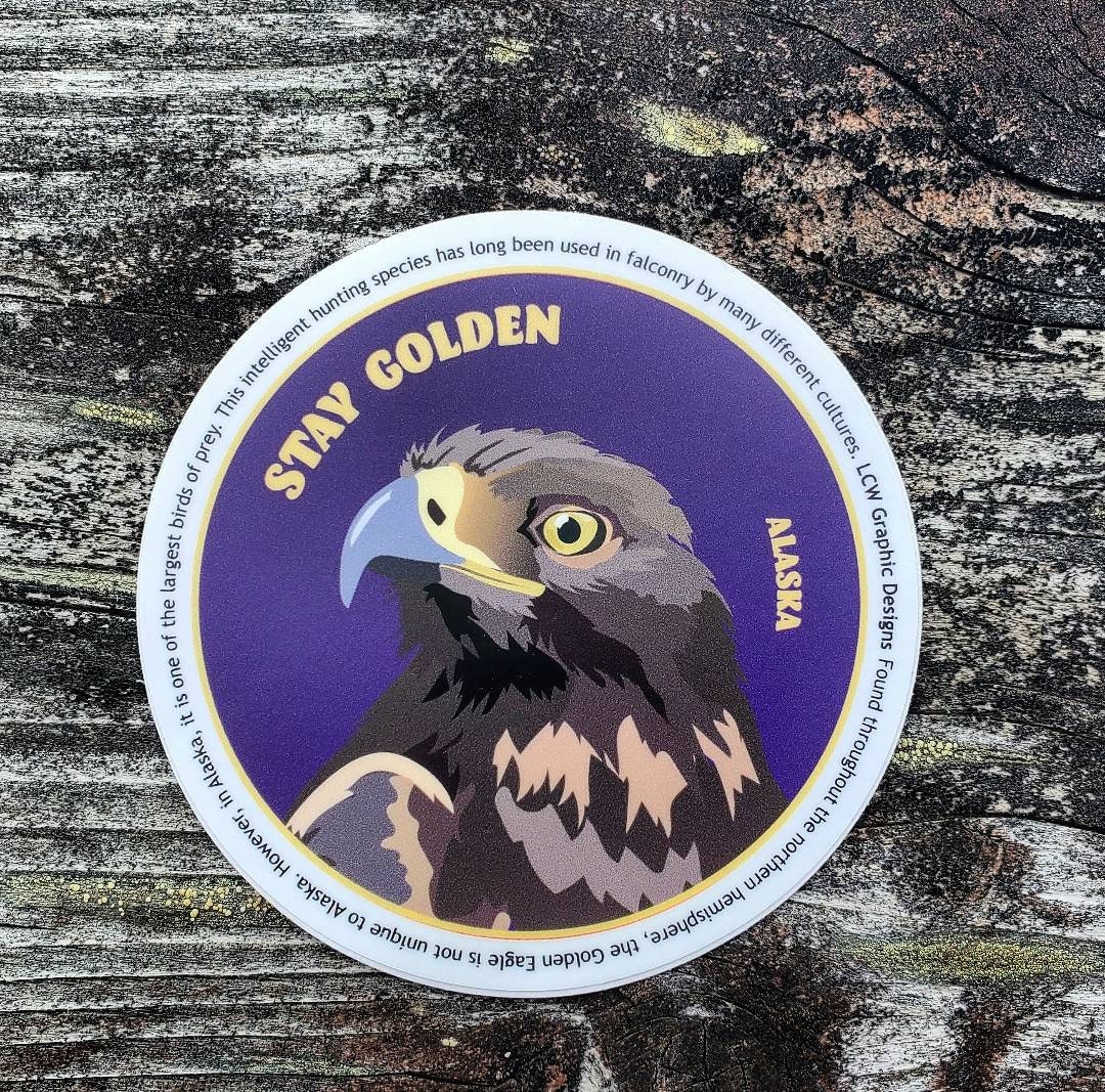 Golden Eagle Bird Sticker - Stay Golden, Golden Eagle Educational ...