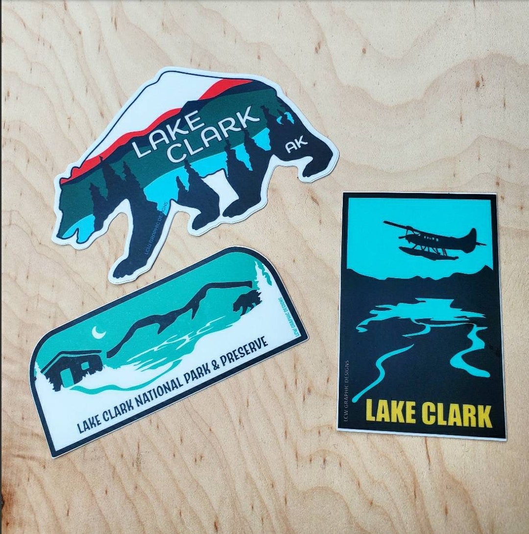 Lake Clark National Park Souvenir Stickers, 3 for 10, National Park ...